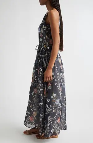 Eleventy Floral Silk Chiffon Maxi Dress