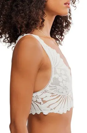 Free People Petal Party Plunge Bralette - Clean Ivory