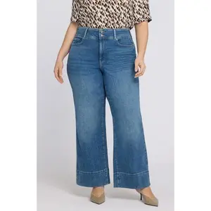 NYDJ Teresa Wide Hem Wide Leg Jeans - Breezy Palms