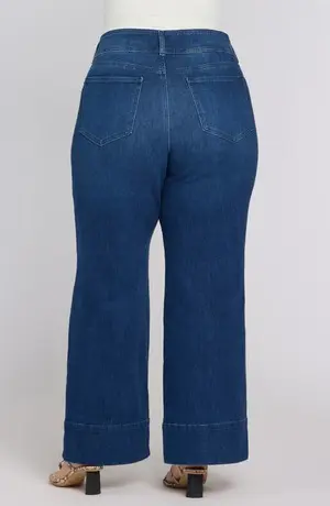 NYDJ Teresa Wide-leg Jeans With Wide Hem - Deep Wave