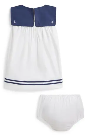 Ralph Lauren Cotton Interlock Sailor Dress & Bloomers Set