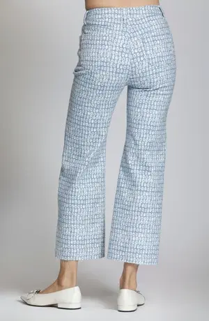 APNY Printed Crop Wide Leg Jeans
