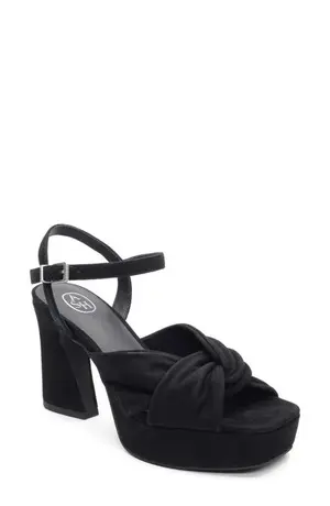 Ash Opus Suede Ankle Strap Platform Sandal - Black