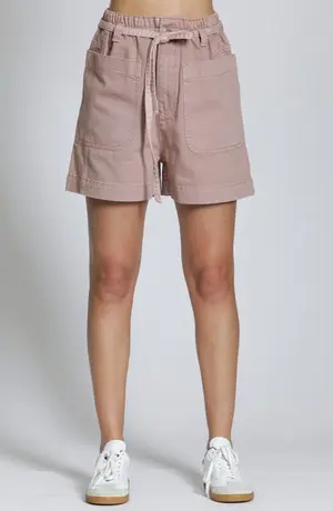 APNY Coastal Tie Waist Shorts - Dusty Blush