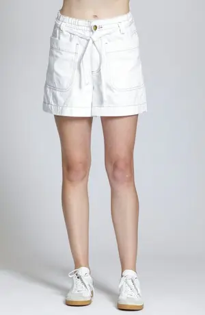 APNY Coastal Tie Waist Shorts - White