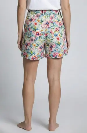APNY Printed Tie-waist Shorts - Green Multi