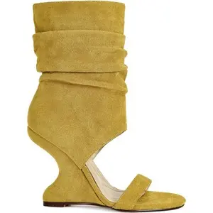 AZALEA WANG Kyvelisa Wedge Sandal - Mustard