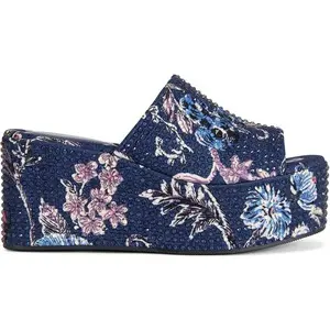 AZALEA WANG Rosalind Wedge Sandal - Blue Multi