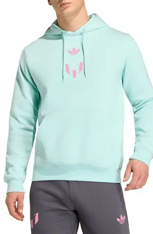 Adidas Messi Fleece Hoodie - Semi Flash Aqua//