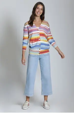 APNY Space Dye Stripe Cardigan