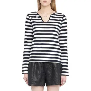 Zadig&Voltaire Striped Split-neck Top - Encore