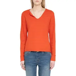 Zadig&Voltaire Striped Split-neck Top