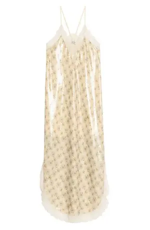 Zadig&Voltaire Ristyl Mirror Flowers Sequin Slipdress - Vanille