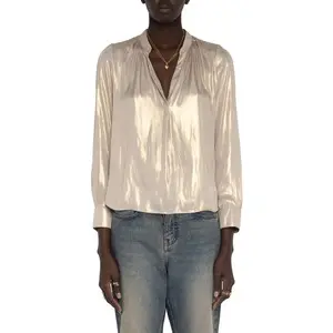 Zadig&Voltaire Metallic Satin Top