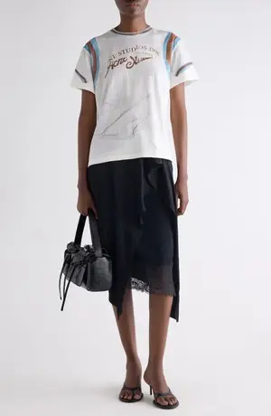 Acne Studios Trompe L'oeil Logo Graphic T-shirt - White