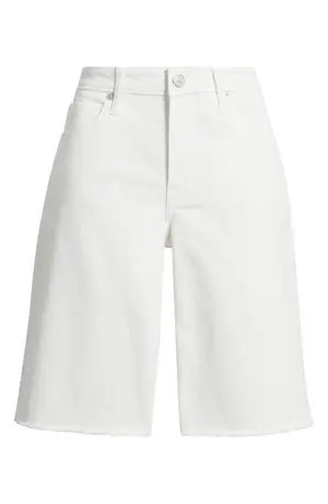 CITY BLUES Frayed Denim Bermuda Shorts - Ivory
