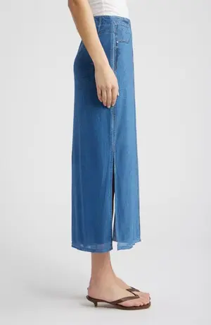 CITY BLUES Denim Mesh Maxi Skirt