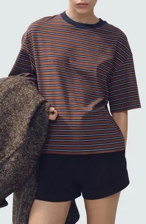 Mango Striped Relaxed-fit T-shirt