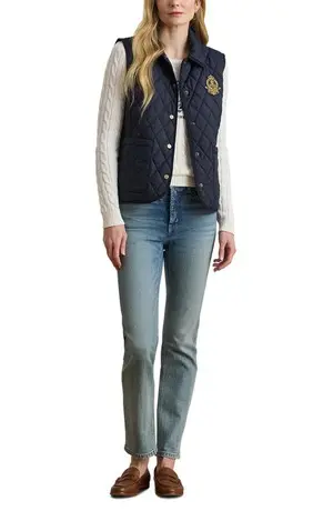 Ralph Lauren Crested Quilted Vest - Dark Navy
