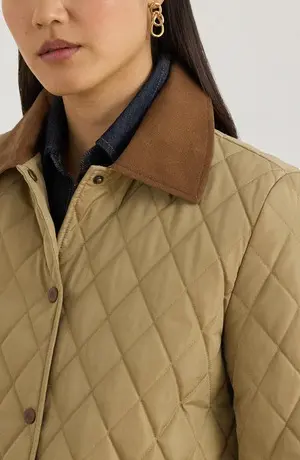 Ralph Lauren Twill Collar Quilted Jacket - Birch Tan