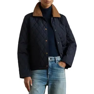 Ralph Lauren Twill Collar Quilted Jacket - Dark Navy