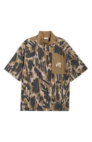 MALBON Tour Divot Wind Shirt - Bark Camo