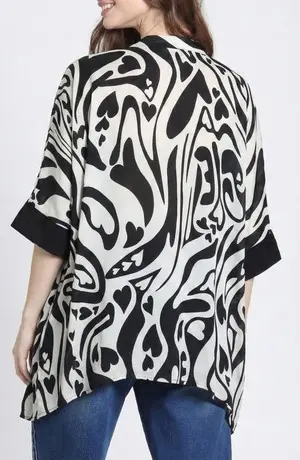 APNY Abstract Print Button-up Tunic