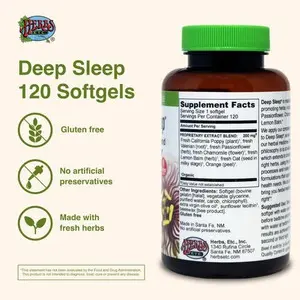 HERBS ETC. Deep Sleep Herbal Sleep Support Softgels