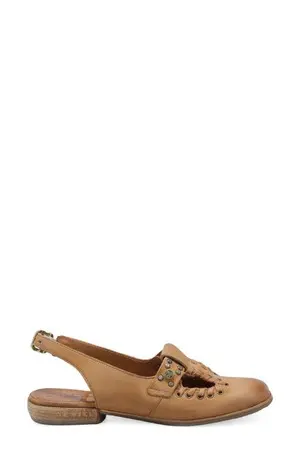 A.S.98 Zepplin Slingback Flat - Camel