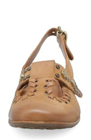 A.S.98 Zepplin Slingback Flat - Camel