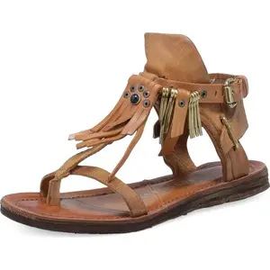 A.S.98 Raleigh Ankle Strap Sandal - Camel
