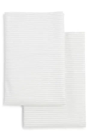 Nordstrom Set Of 2 Stripe Cotton Percale Pillowcases - Grey Vapor Multi