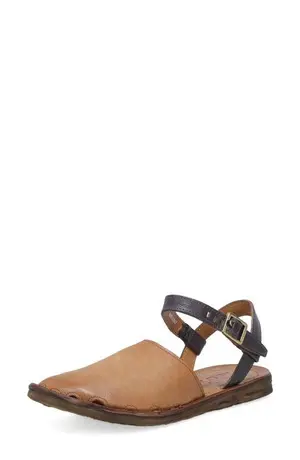 A.S.98 Rodrick Ankle Strap Flat - Camel