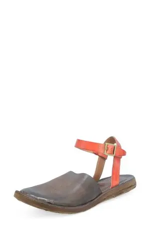 A.S.98 Rodrick Ankle Strap Flat - Chocolate