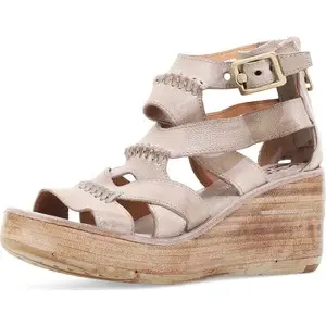A.S.98 Norman Platform Wedge Sandal - Bone
