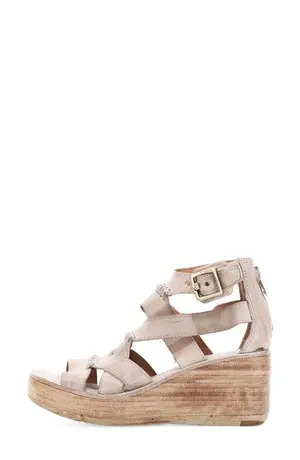 A.S.98 Norman Platform Wedge Sandal - Bone