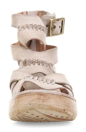 A.S.98 Norman Platform Wedge Sandal - Bone