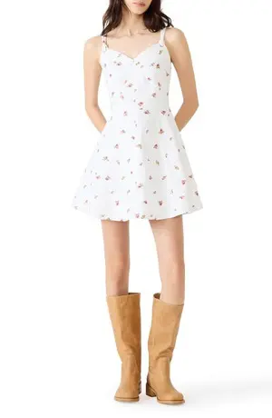 Steve Madden Harley Floral Fit & Flare Minidress - Antique