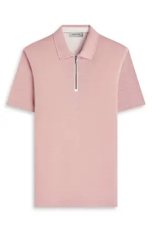 Bugatchi Quarter Zip Polo - Dusty Pink