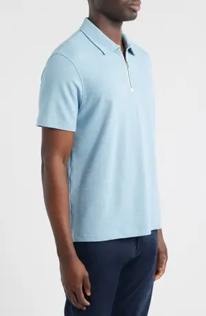Bugatchi Quarter Zip Polo - Ether