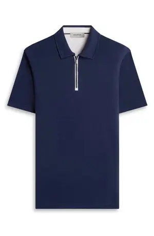 Bugatchi Quarter Zip Polo - Navy