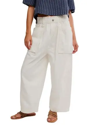 Free People Costa Straight-leg Harem Pants - Whisper White
