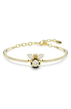 SWAROVSKI Idyllia Bee Charm Bangle Bracelet - Gold/multi