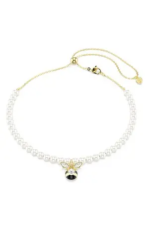 SWAROVSKI Idyllia Bee Faux Pearl Choker - Gold/multi