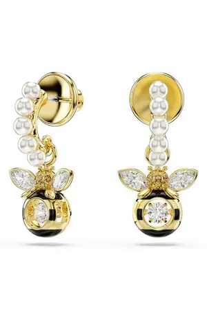 SWAROVSKI Idyllia Bee Drop Earrings - Gold/multi