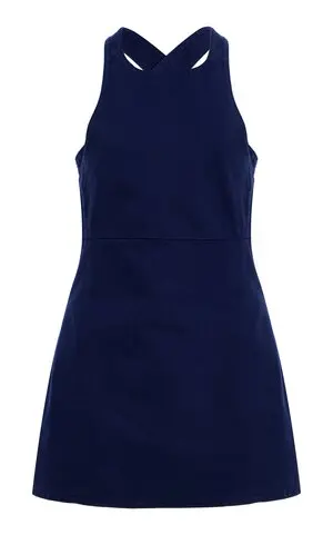 Miu Miu Cotton Gabardine Mini Dress - Blue