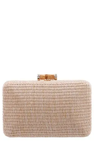 Nina Malia Frame Clutch Light Natural