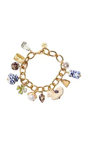 Chan Luu Delft Gold-plated -stone Charm Bracelet - Multi