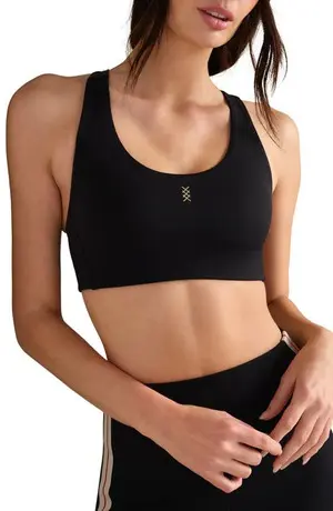 RHONE Retro Revive Upf 50+ Sports Bra - Pure Black