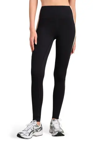 RHONE Retro Revive Side Stripe Leggings - Pure Black